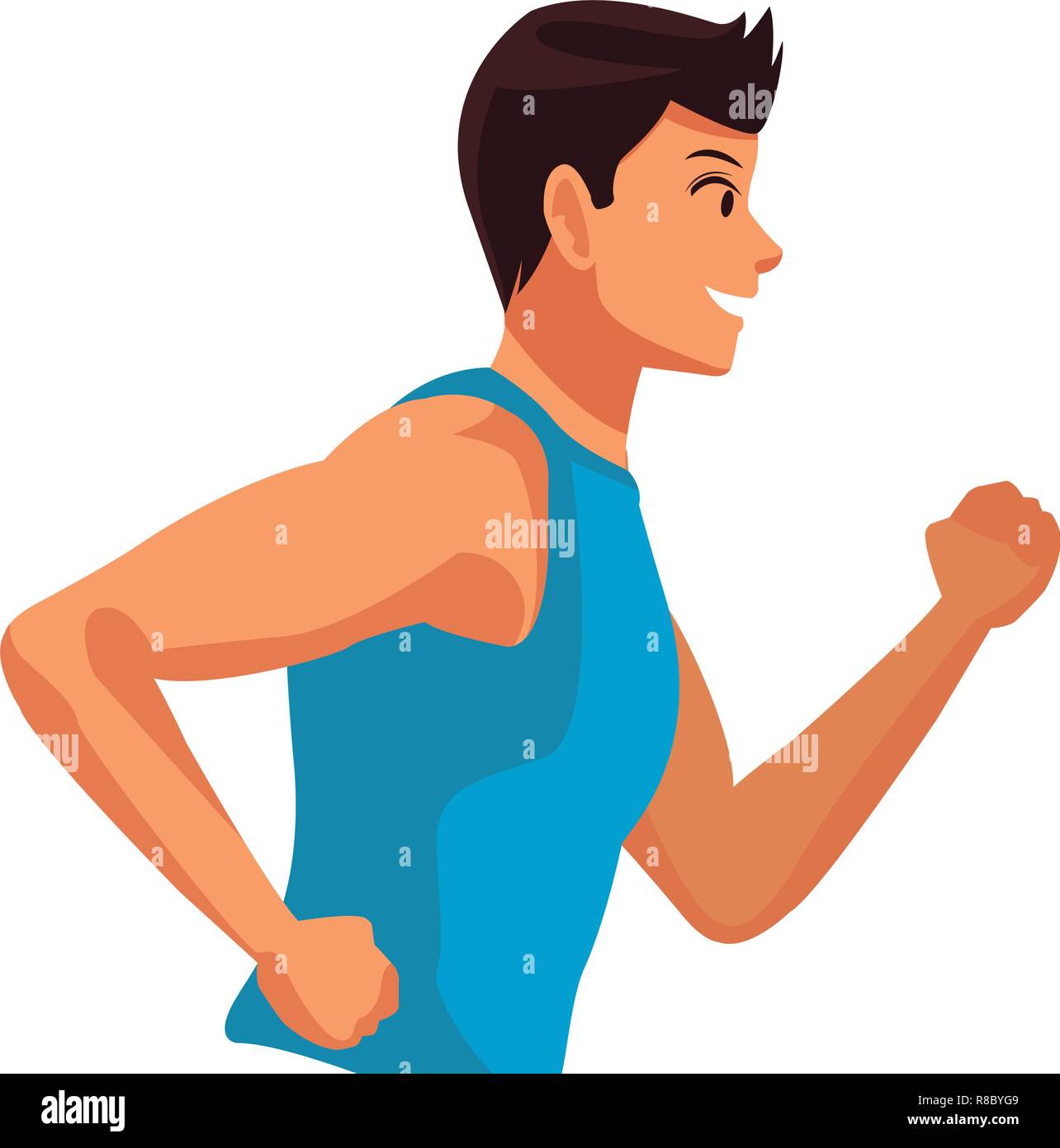Man running profile sideview Stock Vector Image & Art - Alamy