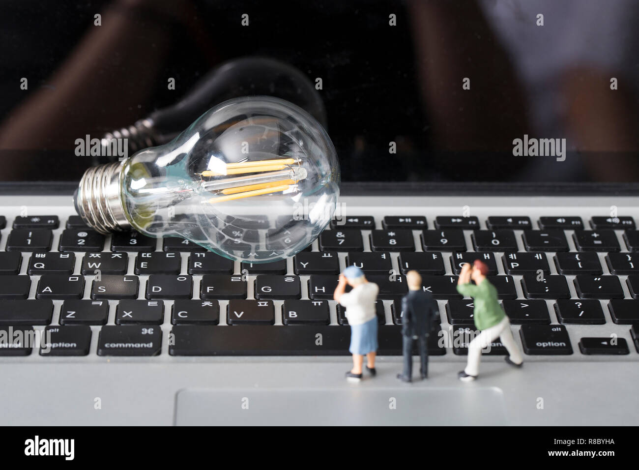 Light bulb glowing as Business idea concept with concept creative ...