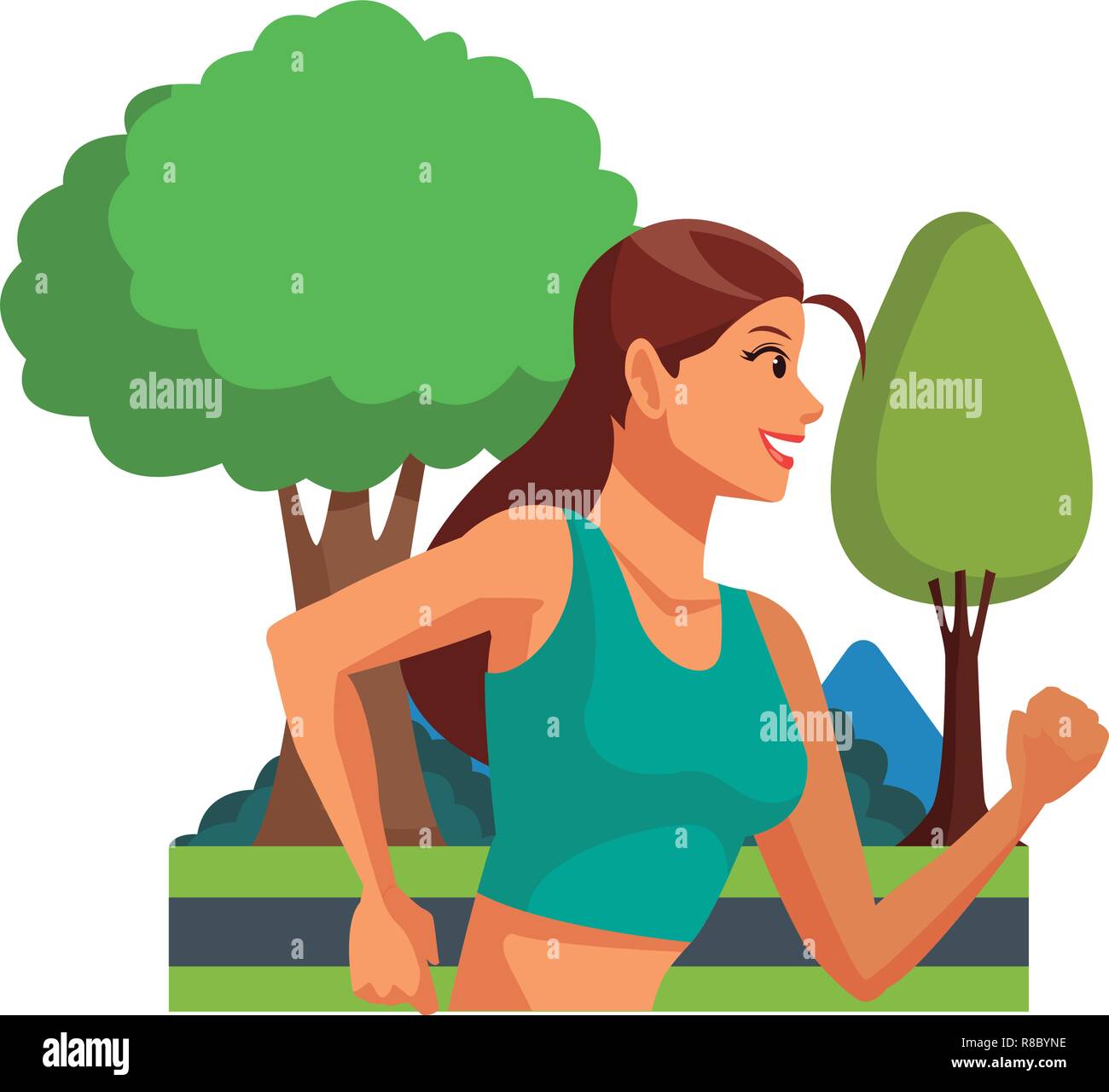 Runner woman profile Stock Vector Images - Alamy