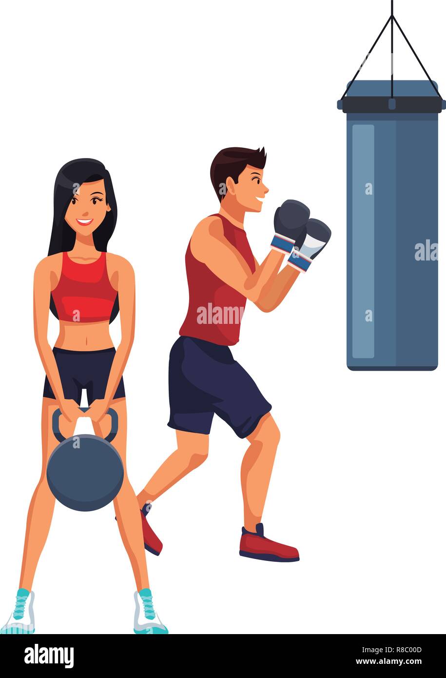 Fitness people cartoon Stock Vector Image & Art - Alamy