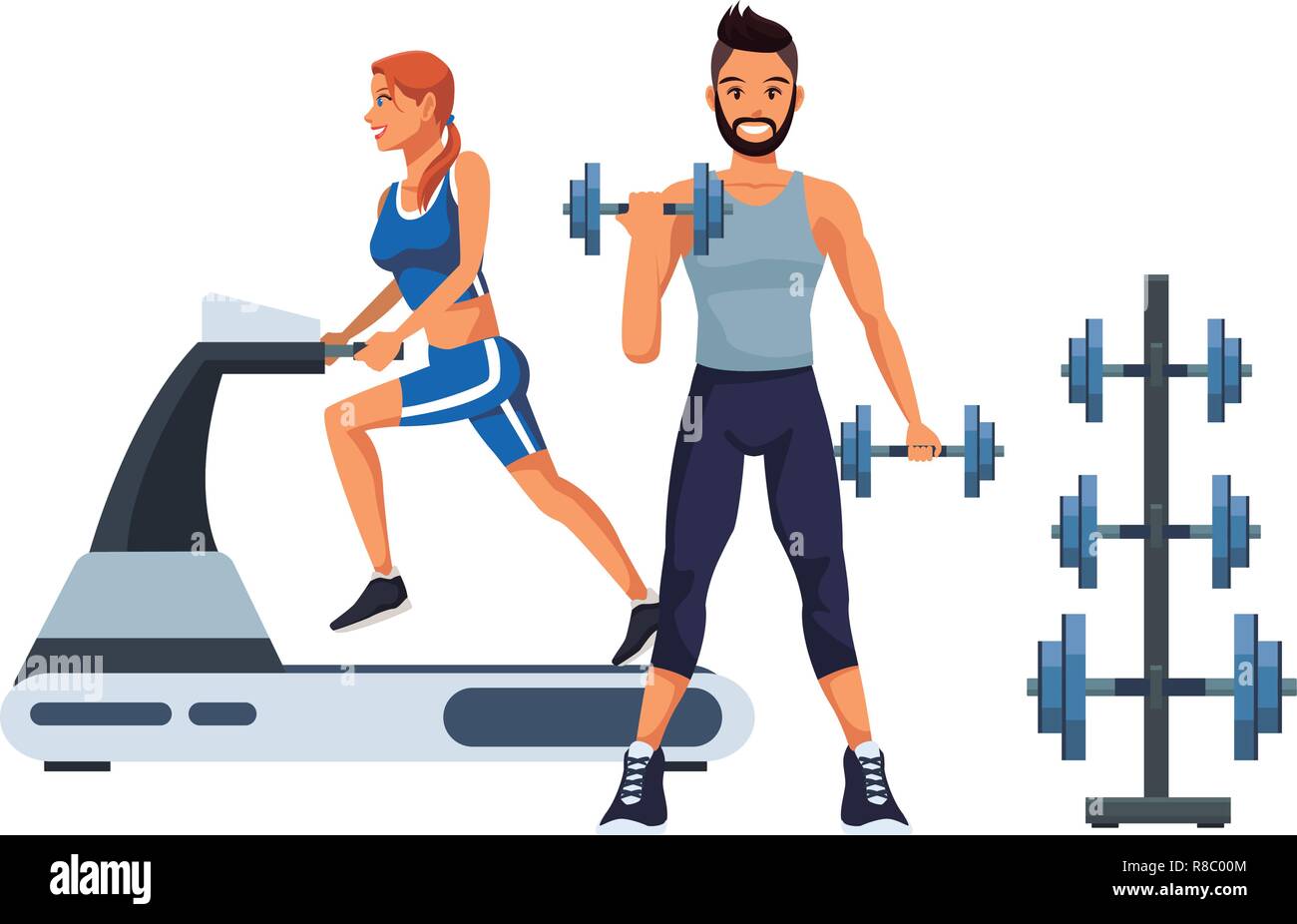 Fitness people cartoon Stock Vector Image & Art - Alamy