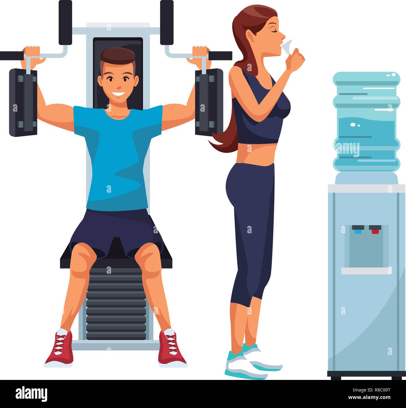 Fitness people cartoon Stock Vector Image & Art - Alamy