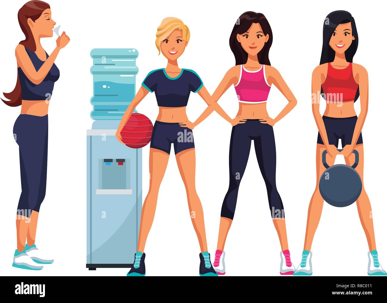 Fitness people cartoon Stock Vector Image & Art - Alamy