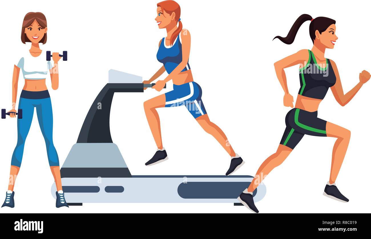 Fitness people cartoon Stock Vector Image & Art - Alamy