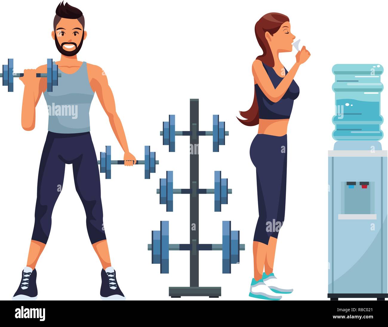 Fitness people cartoon Stock Vector Image & Art - Alamy