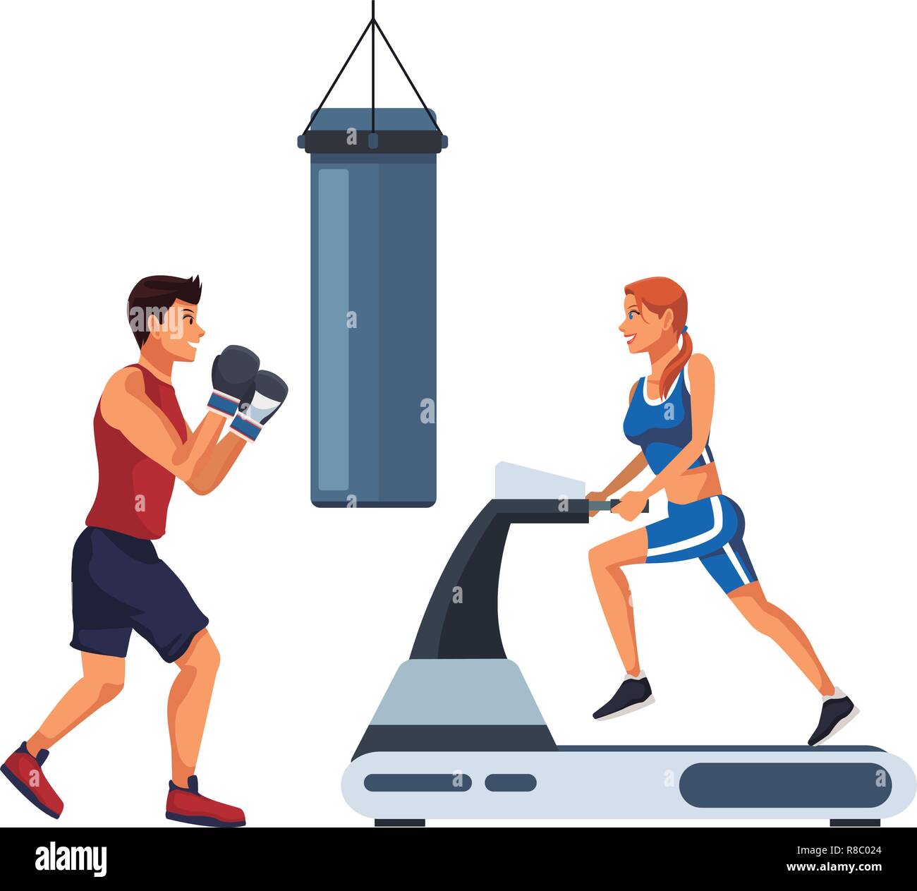 Fitness people cartoon Stock Vector Image & Art - Alamy