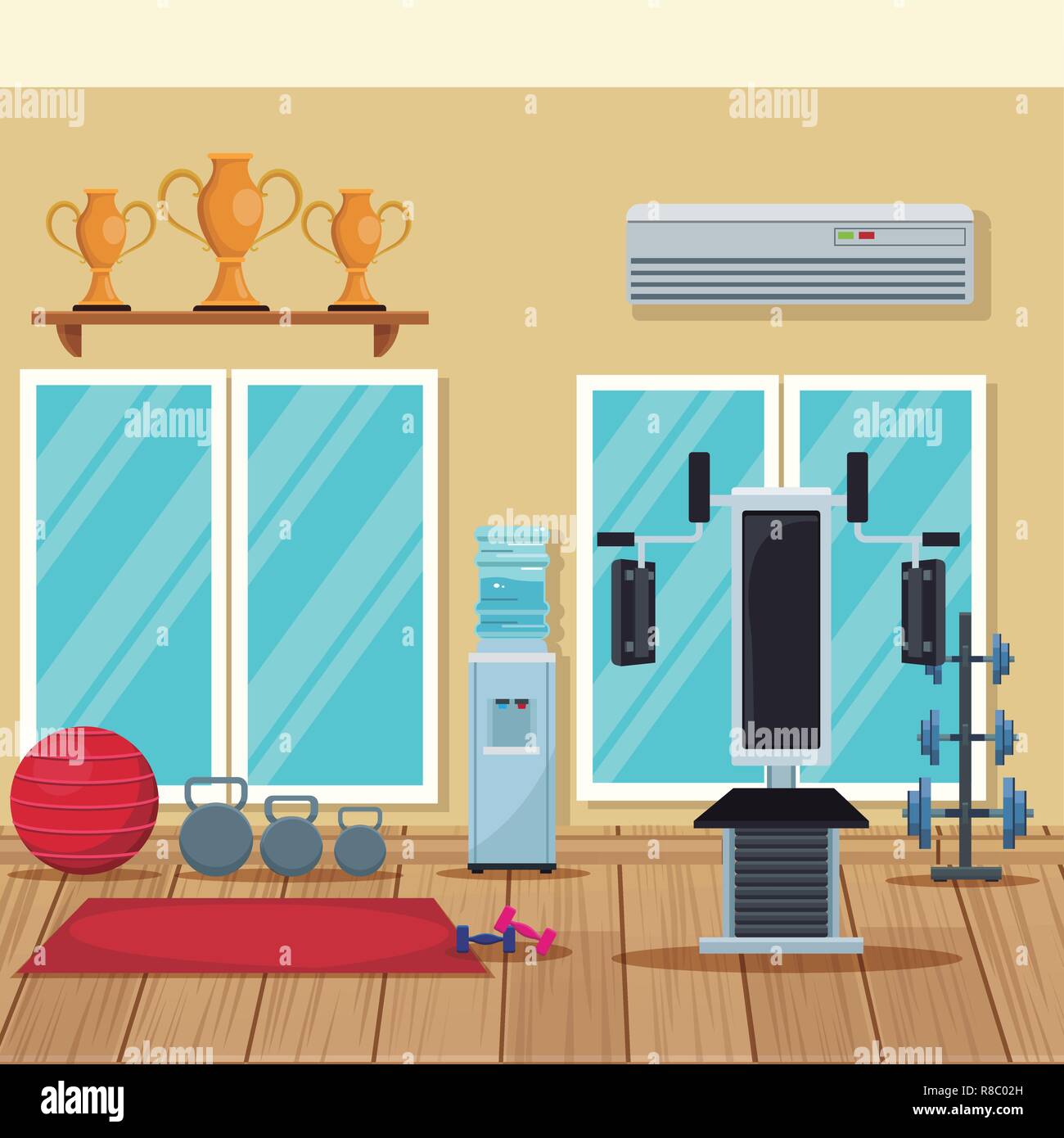 Modern resort room interior Stock Vector Images - Alamy