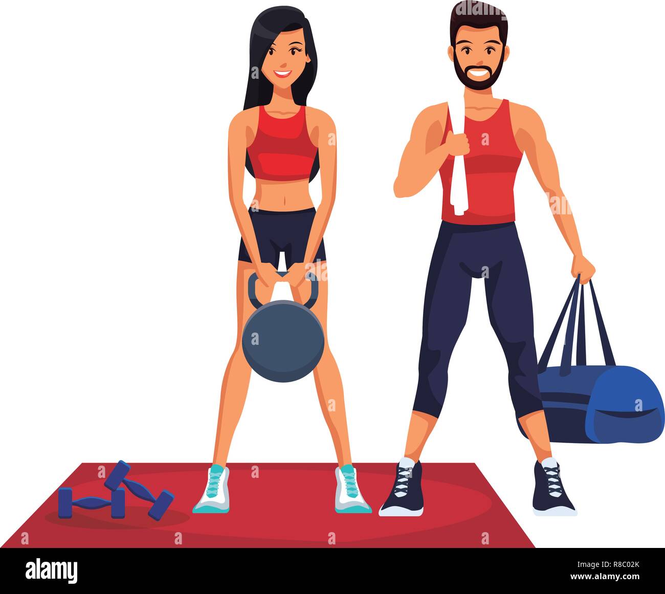 Fitness people cartoon Stock Vector Image & Art - Alamy