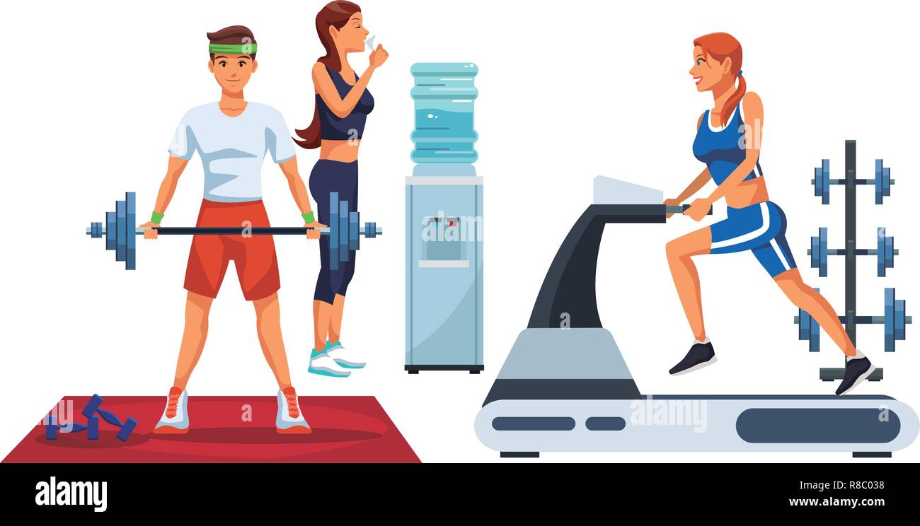 People doing power fitness Stock Vector Images - Alamy