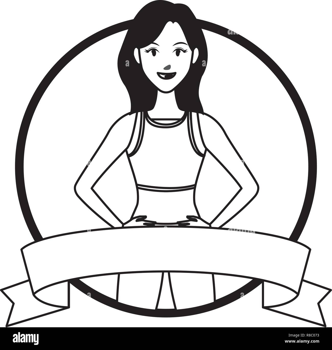 fitness woman body in black and white Stock Vector Image & Art - Alamy