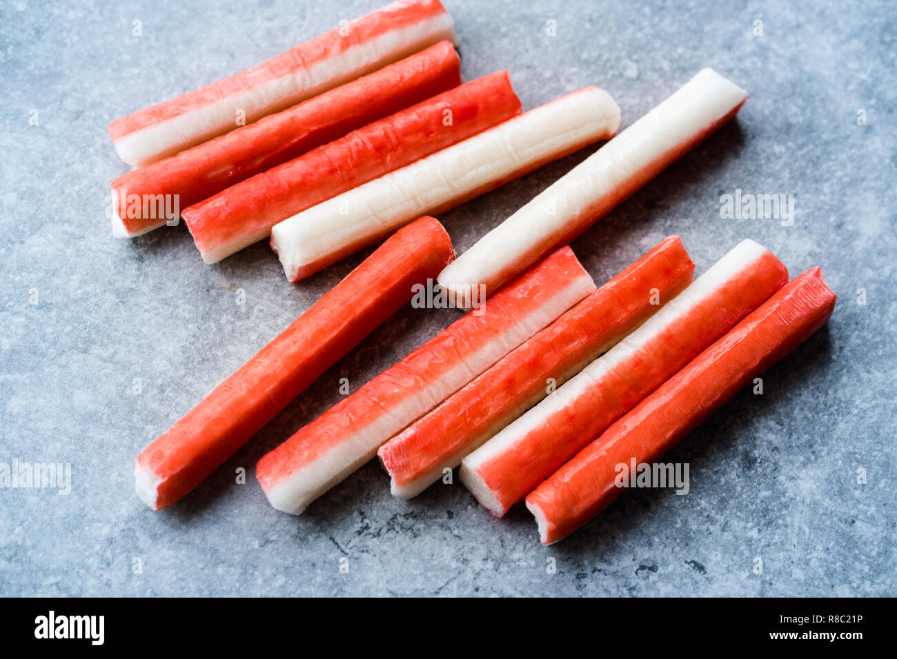 Fresh Crab Sticks Surimi Ready to Eat. Fast Food Stock Photo - Alamy