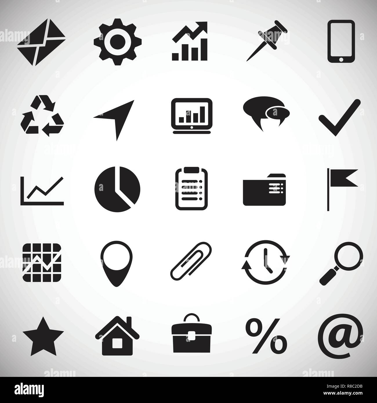 Business simple icons set on white background for graphic and web ...