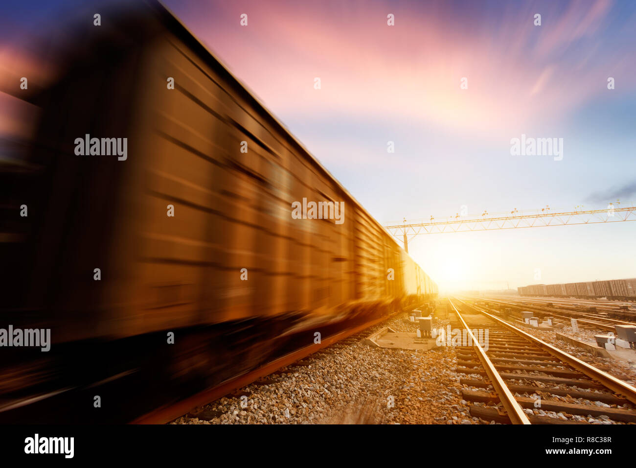 Freight train motion blur Stock Photo - Alamy