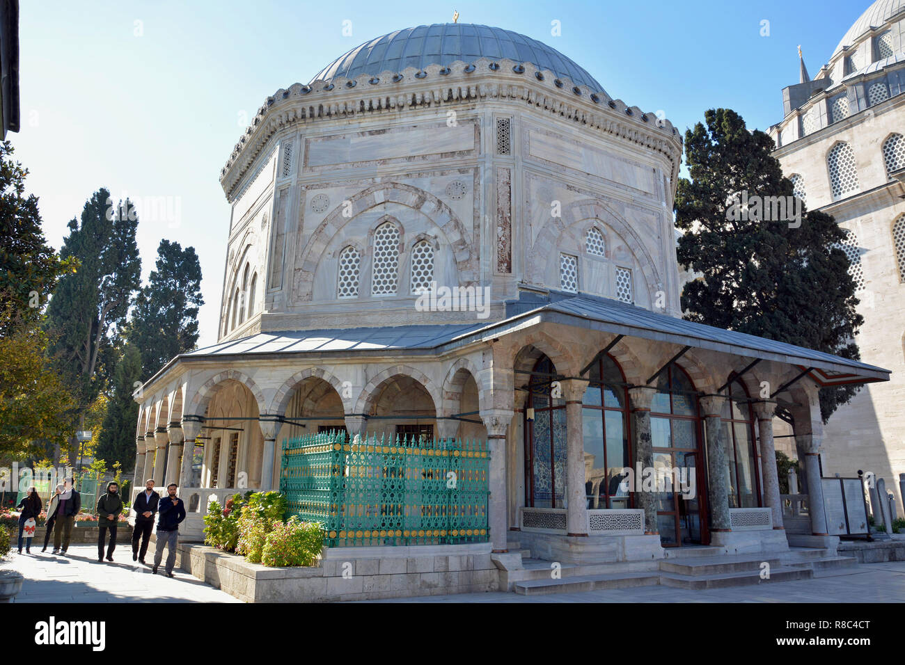Istanbul, Turkey - November 4, 2015. Exterior view of the tomb of ...