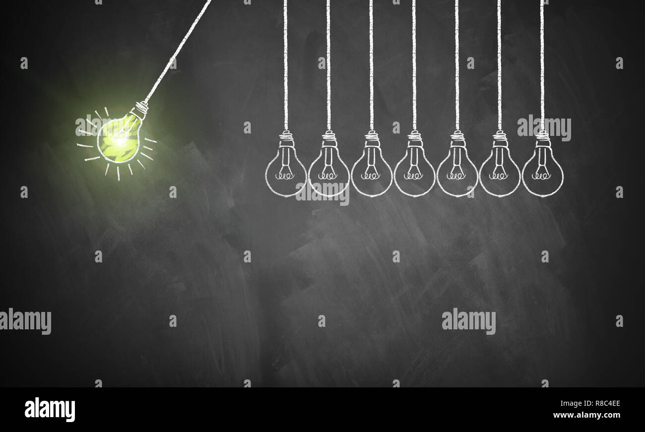 one idea is starting a chain reaction of following ideas Stock Photo ...