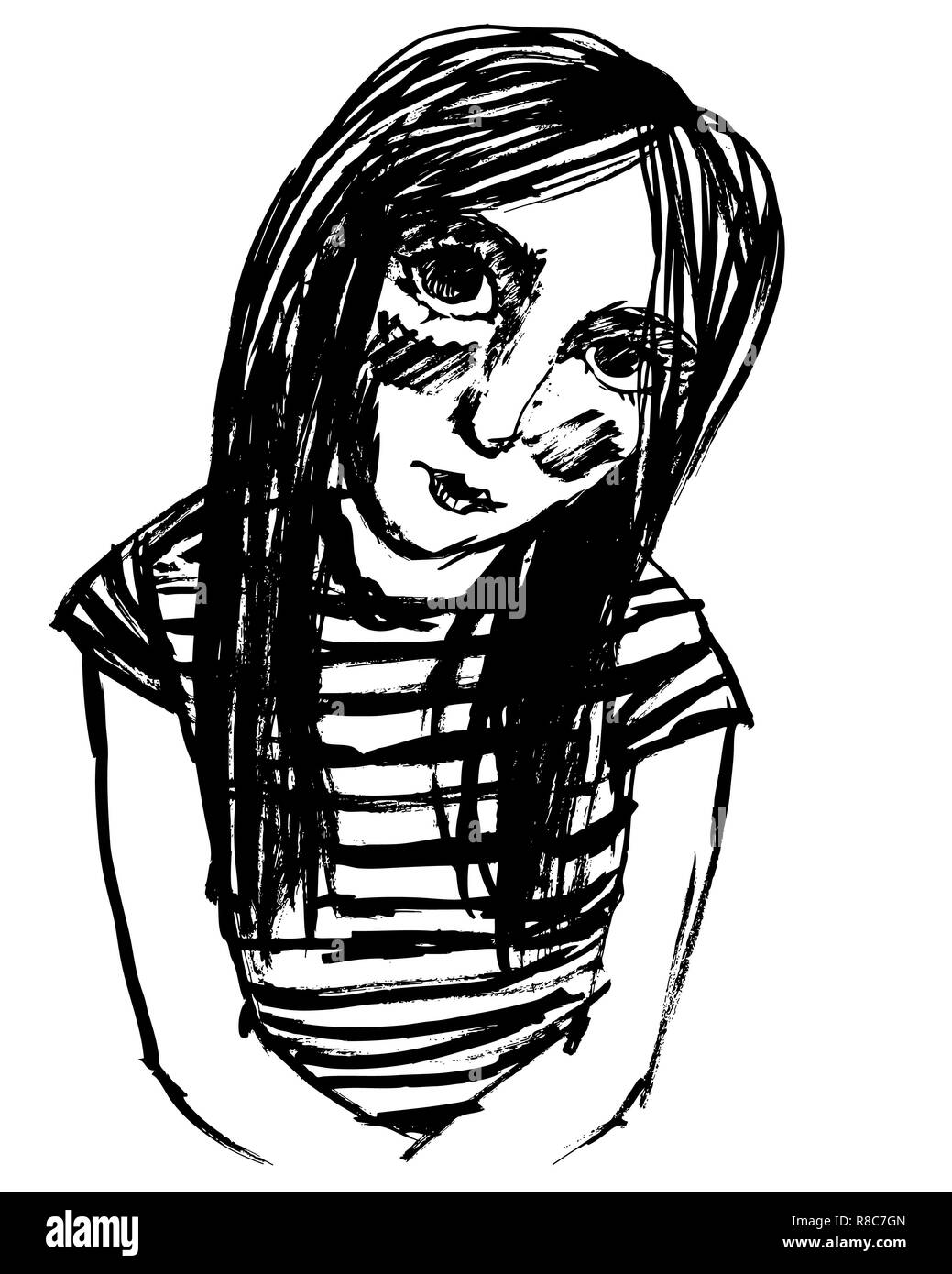 Ink portrait Black and White Stock Photos & Images - Alamy