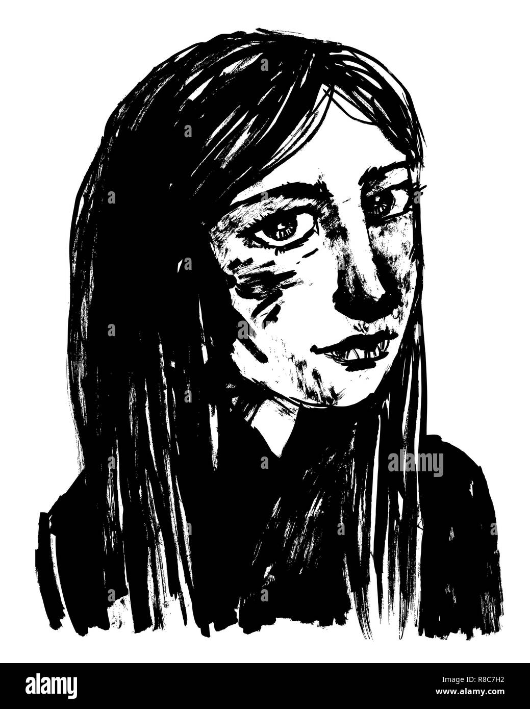 Ink portrait Black and White Stock Photos & Images - Alamy