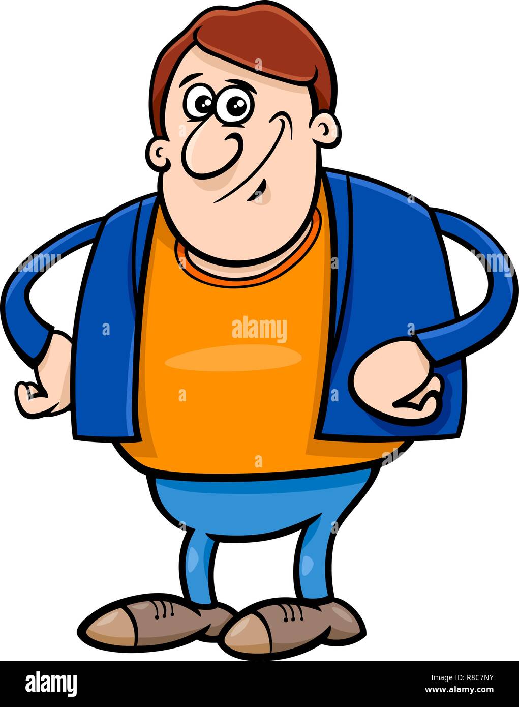 Cartoon Illustration of Comic Man Funny Character Stock Vector Image ...