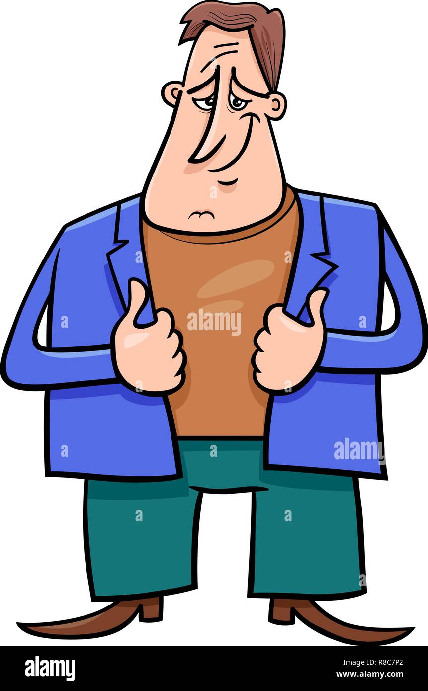 Cartoon Illustration of Man Funny Comic Character Stock Vector Image ...