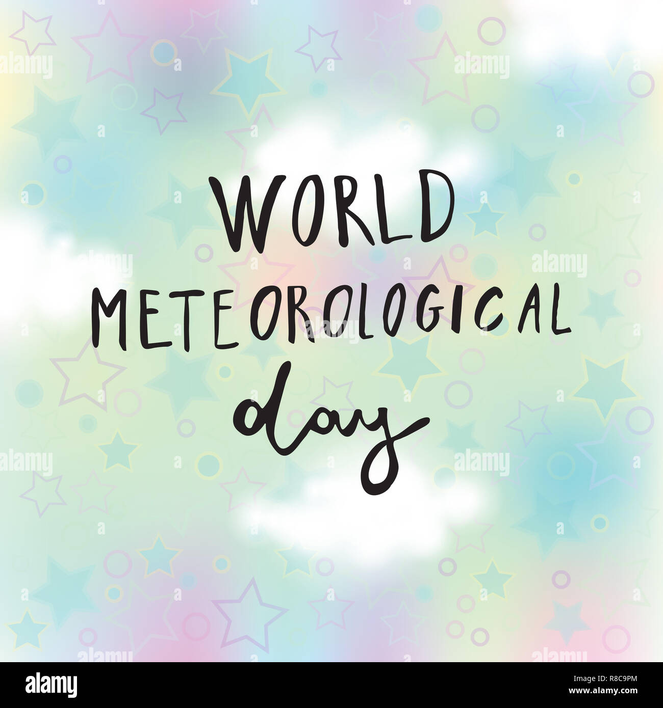 Greeting card of the World Meteorological Day celebration. abstract ...