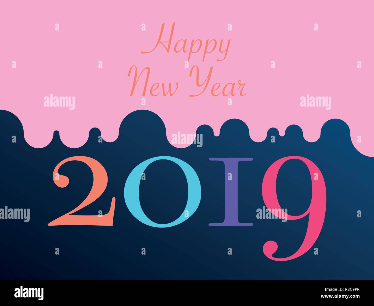 New 2019 year paper, vector illustration. Perfect for presentations ...