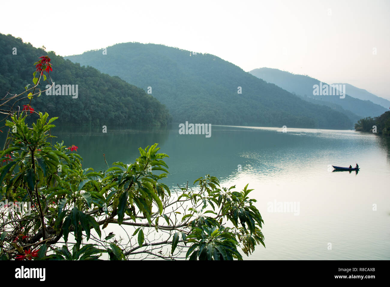Around Phewa Lake and hills in Pokhara, a popular tourist destination ...