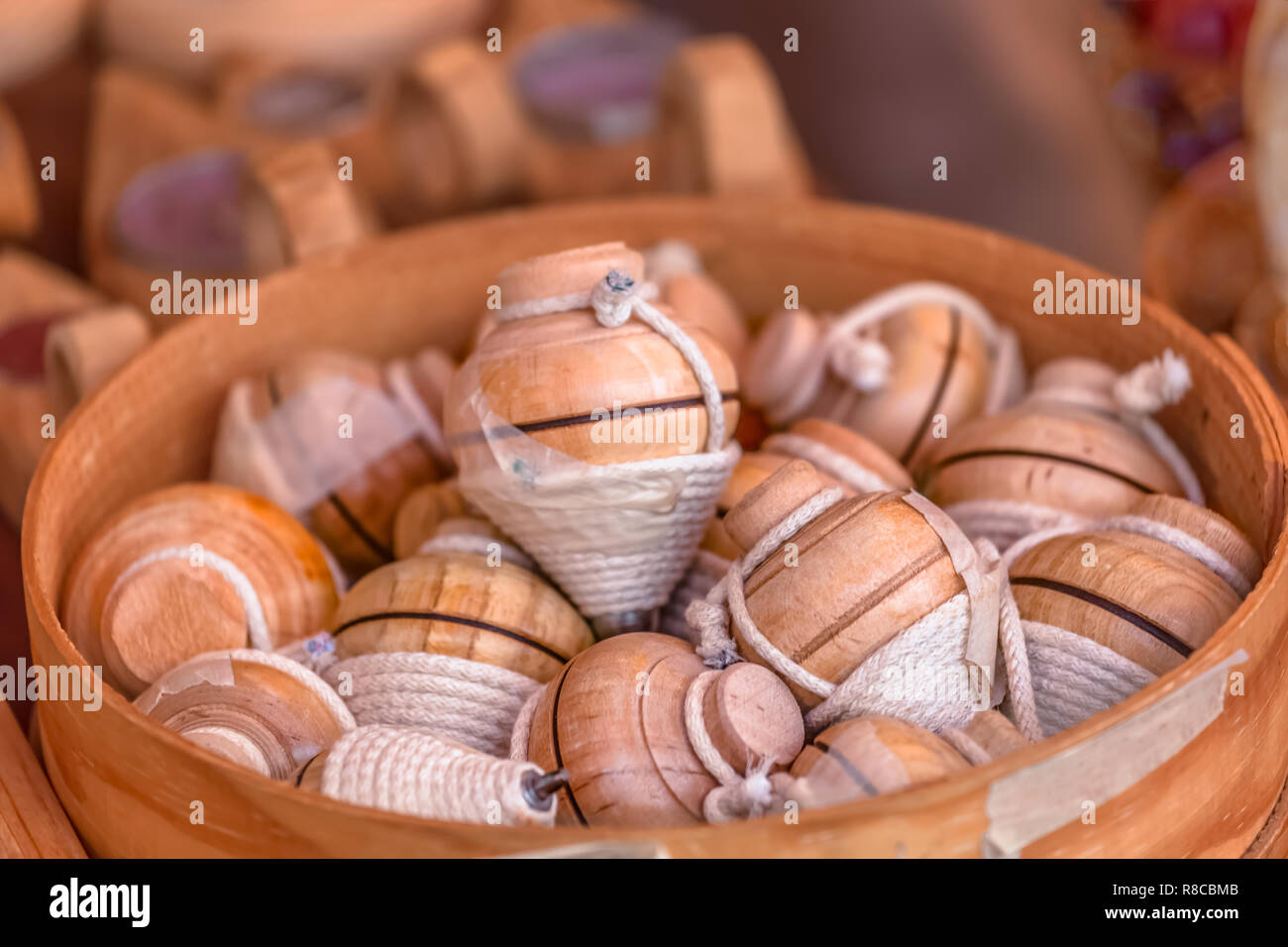 View of a traditional whipping-top, in traditional market Stock Photo ...