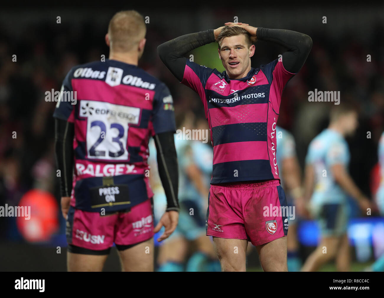 Gloucester's Jason Woodward shows his dejection after Exeter score ...
