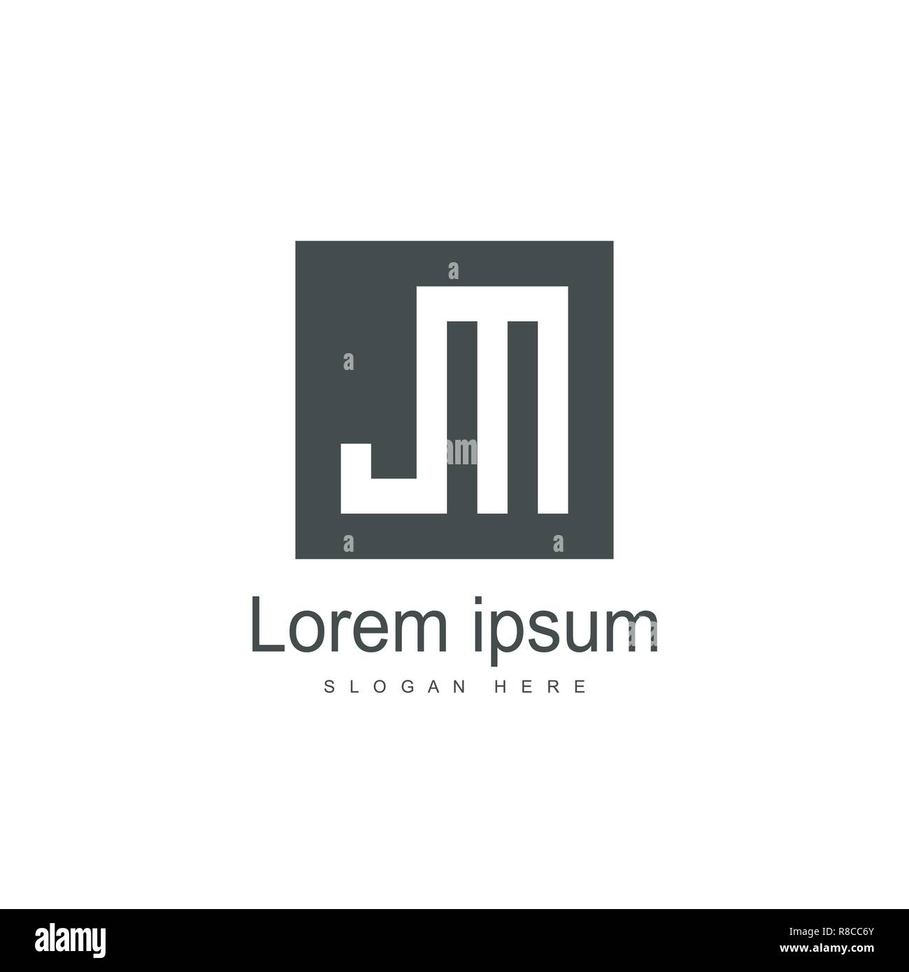 Initial Letter JM Logo template design. Minimalist letter logo vector ...