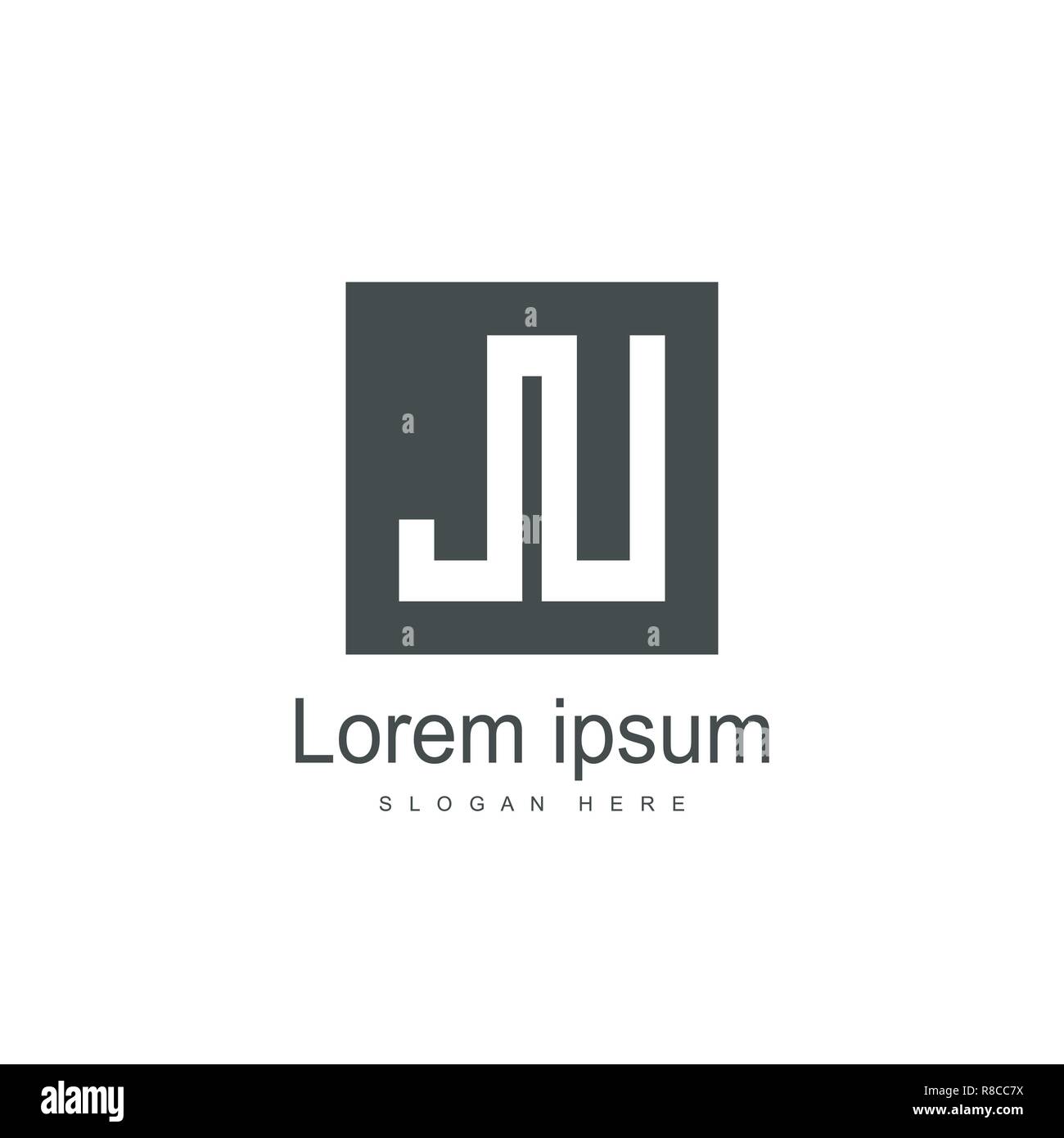 Initial Letter JU Logo template design. Minimalist letter logo vector ...