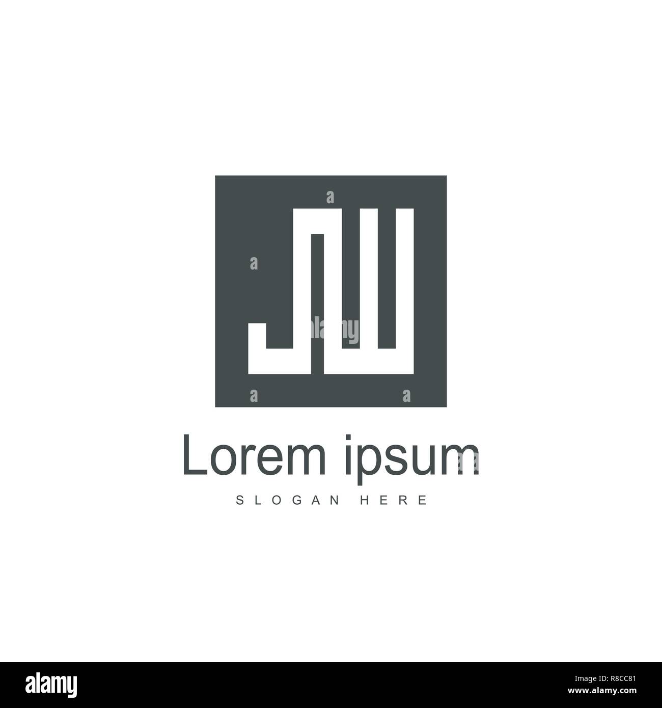 Initial Letter JW Logo template design. Minimalist letter logo vector ...