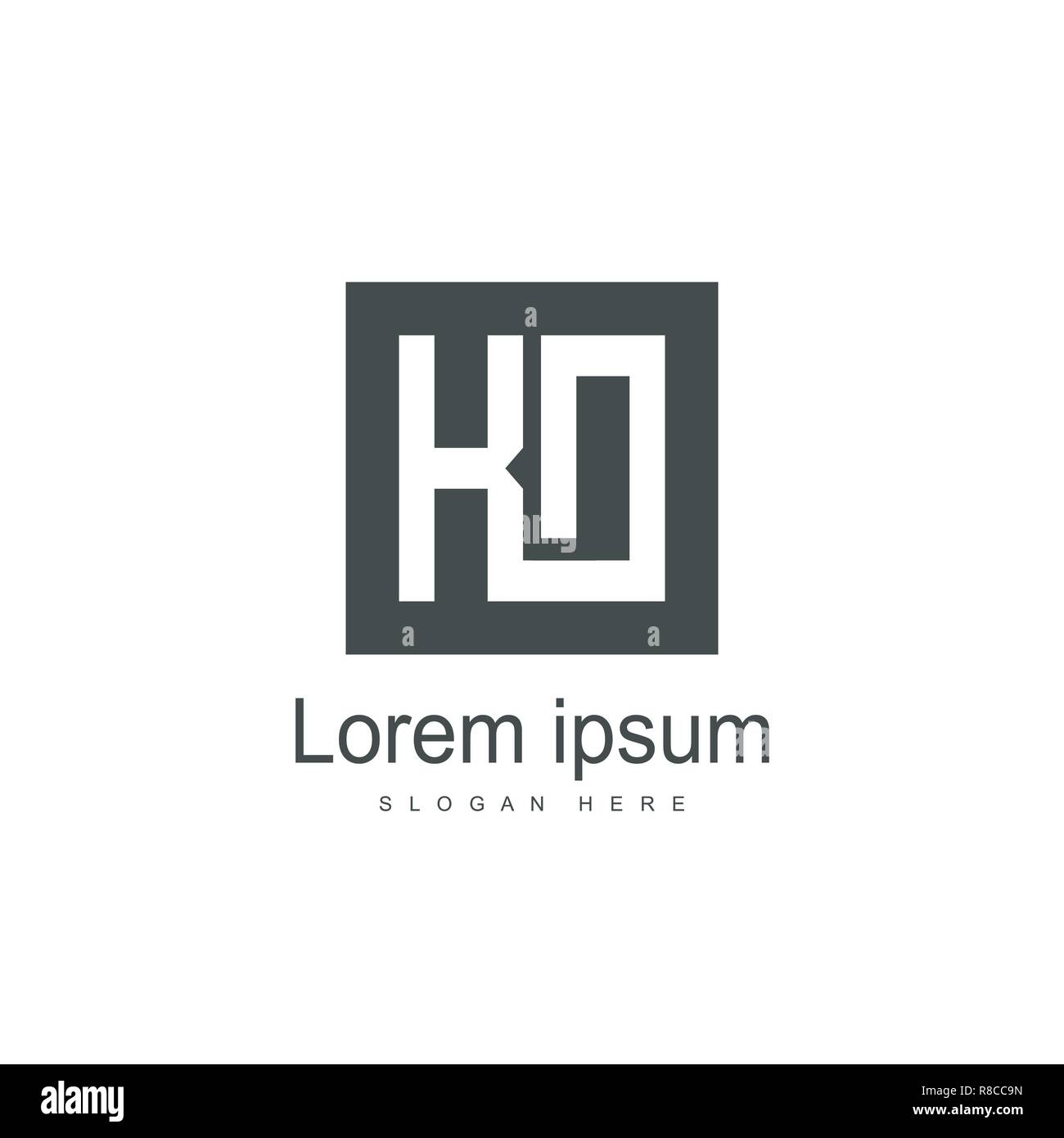 Initial Letter KO Logo template design. Minimalist letter logo vector ...