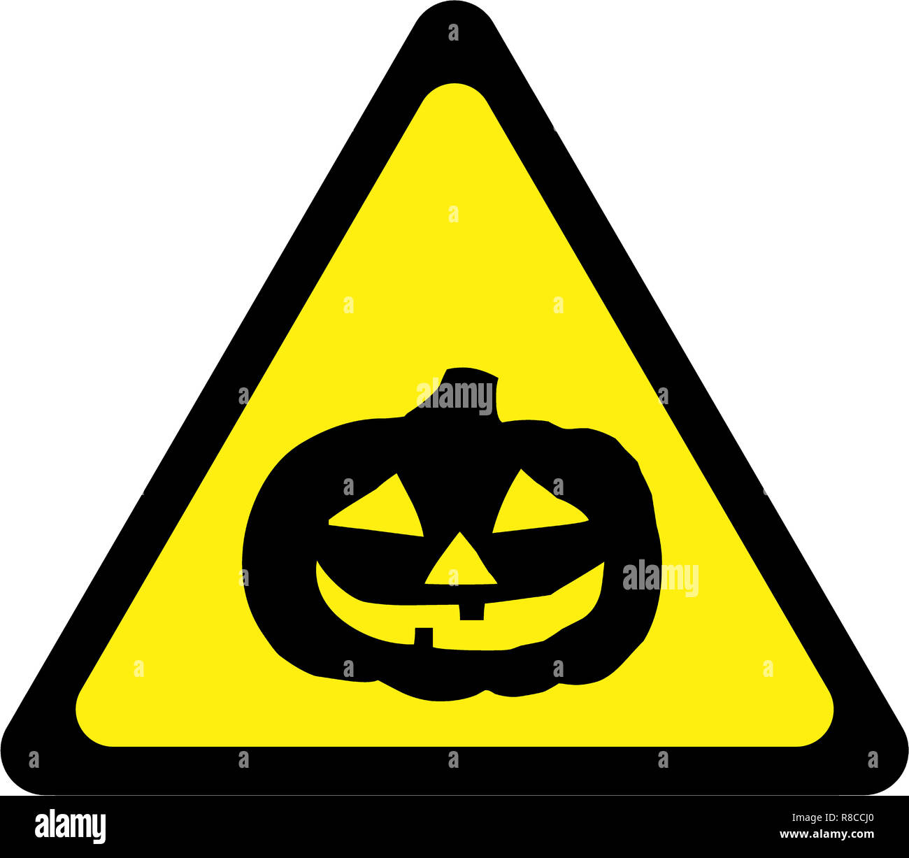 Warning sign with halloween symbol Stock Photo - Alamy