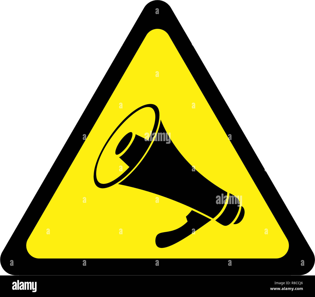 Warning sign with horn symbol Stock Photo - Alamy