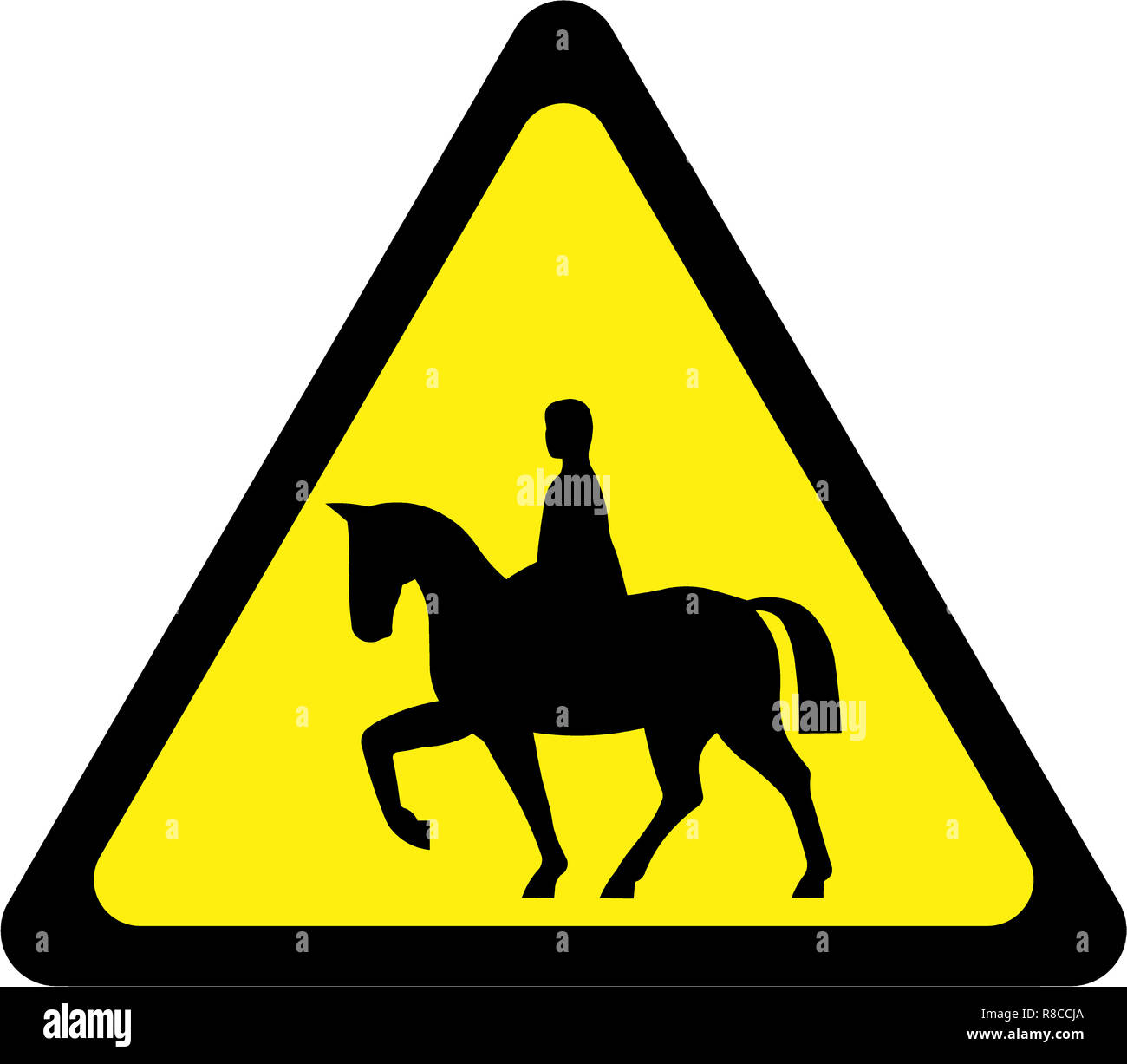 Horse rider warning traffic sign hi-res stock photography and images ...
