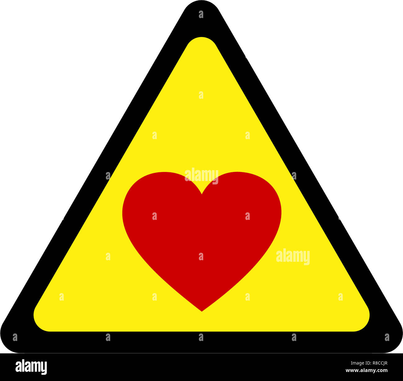 Warning sign with love symbol Stock Photo - Alamy