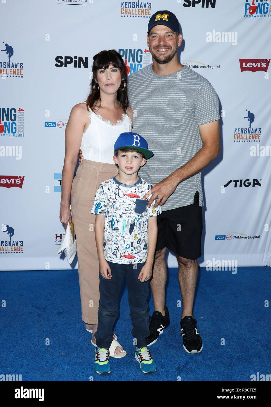 LOS ANGELES, CA, USA - AUGUST 23: Rich Hill, Caitlin McClellan, Brice ...