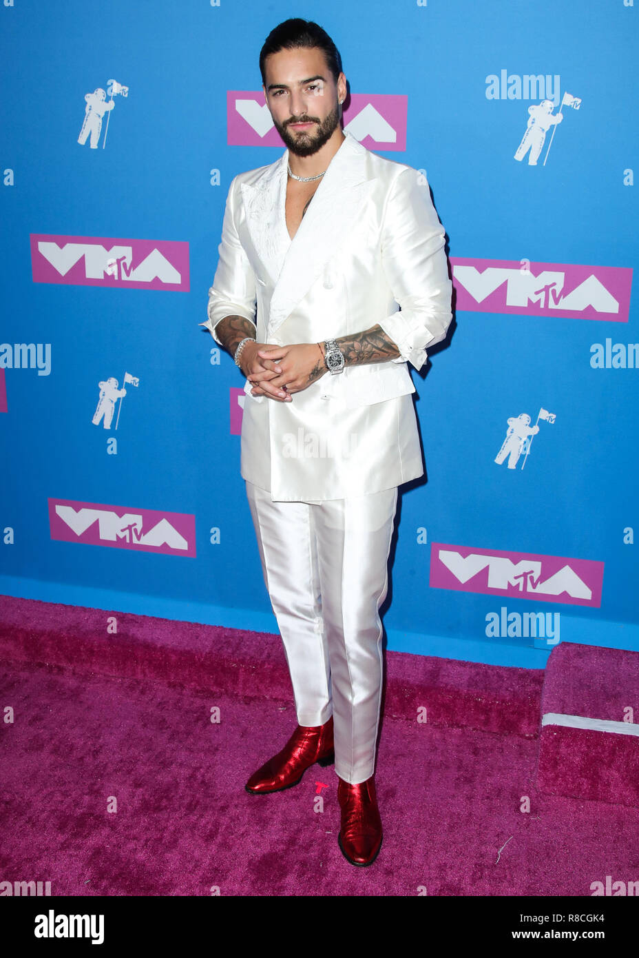 MANHATTAN, NEW YORK CITY, NY, USA - AUGUST 20: Maluma at the 2018 MTV ...
