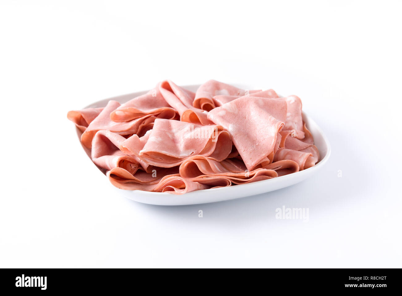 Mortadella sausage on plate hi-res stock photography and images - Alamy