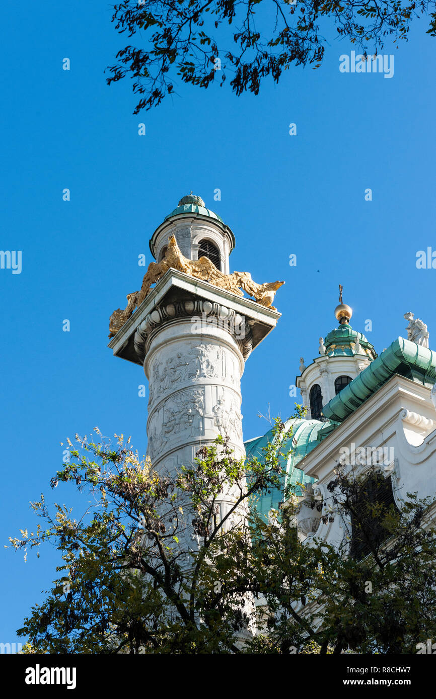 dome and columns of the Karlskirche in Vienna Stock Photo - Alamy
