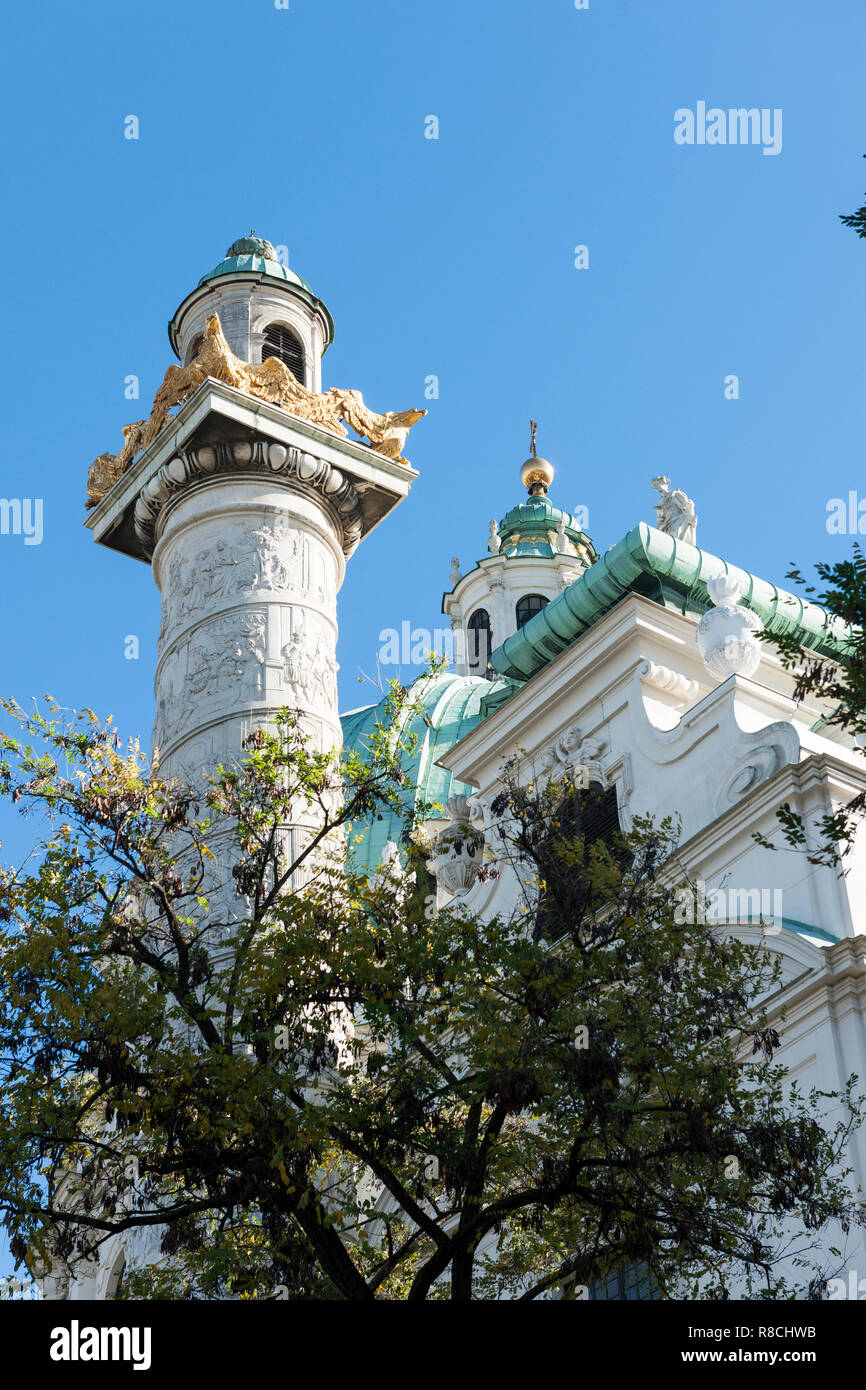 dome and columns of the Karlskirche in Vienna Stock Photo - Alamy