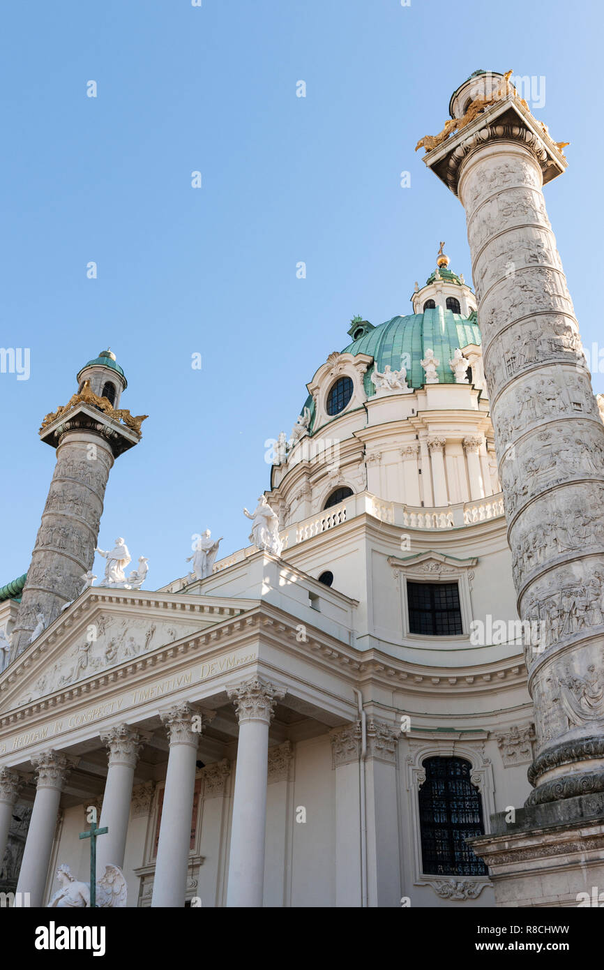 dome and columns of the Karlskirche in Vienna Stock Photo - Alamy