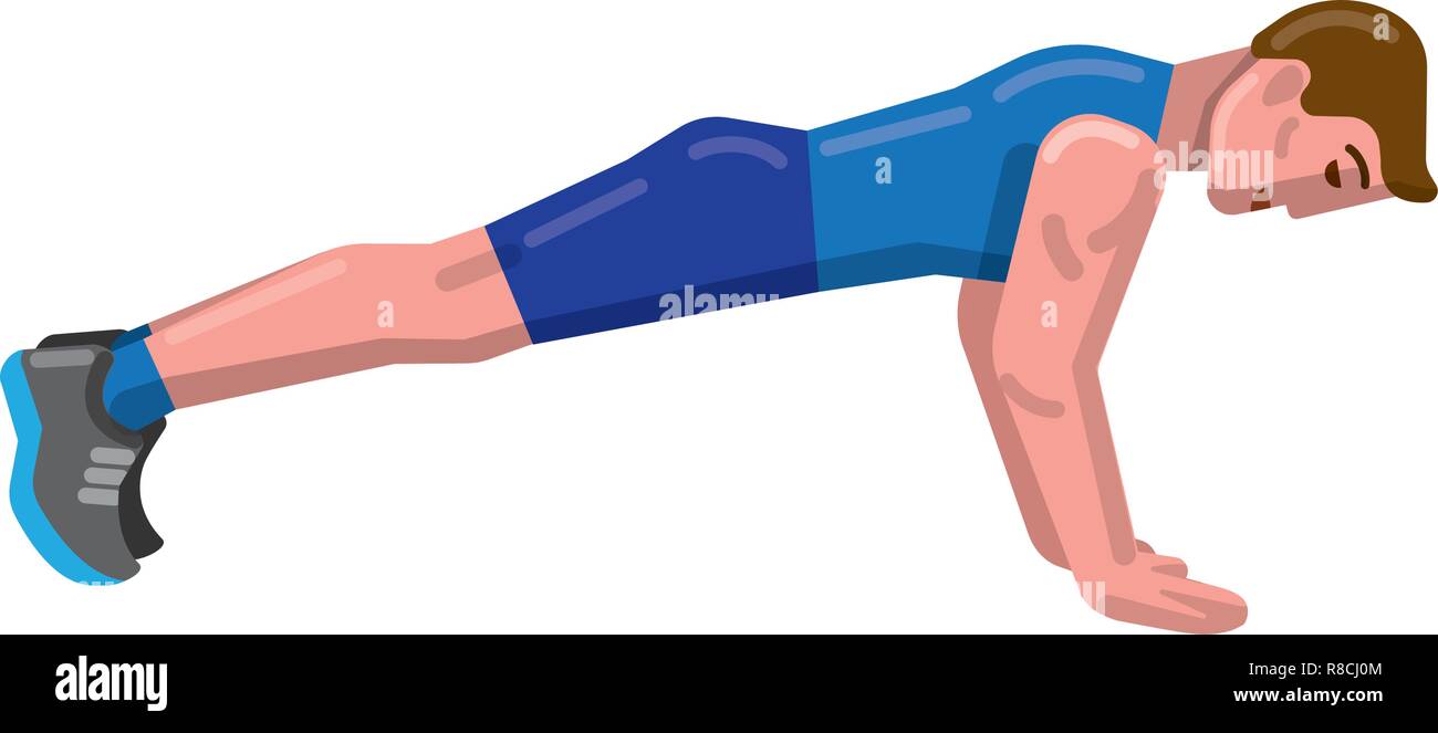 illustration of push-ups man in workout Stock Vector Image & Art - Alamy