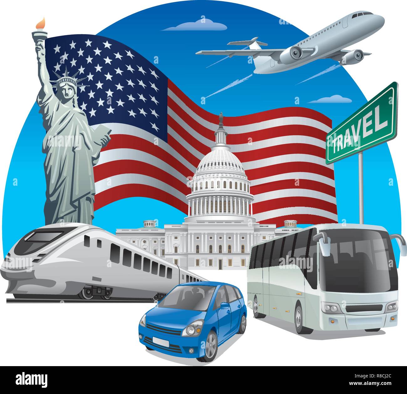 Train travel usa Stock Vector Images - Alamy