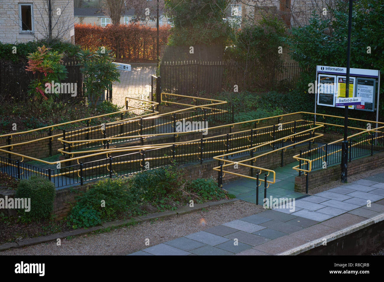 Disabled access ramp to Bradford on Avon railway station Stock Photo ...