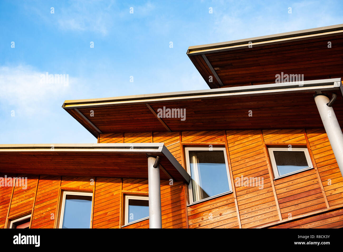 Angles on roofs and windows in living accommodation Stock Photo - Alamy