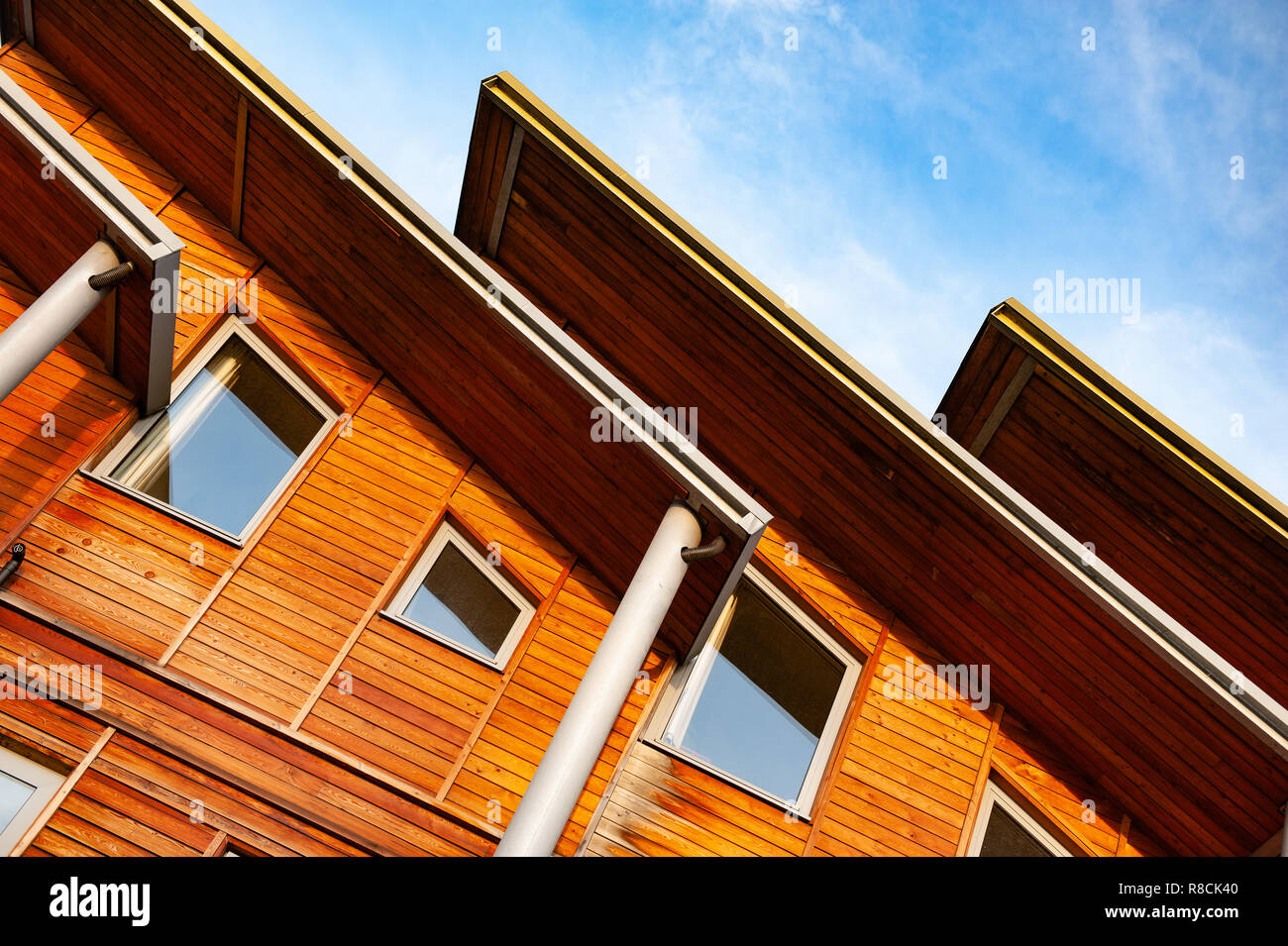 Angles on roofs and windows in living accommodation Stock Photo - Alamy