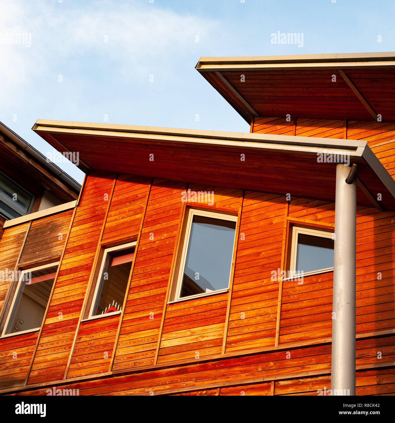 Angles on roofs and windows in living accommodation Stock Photo - Alamy