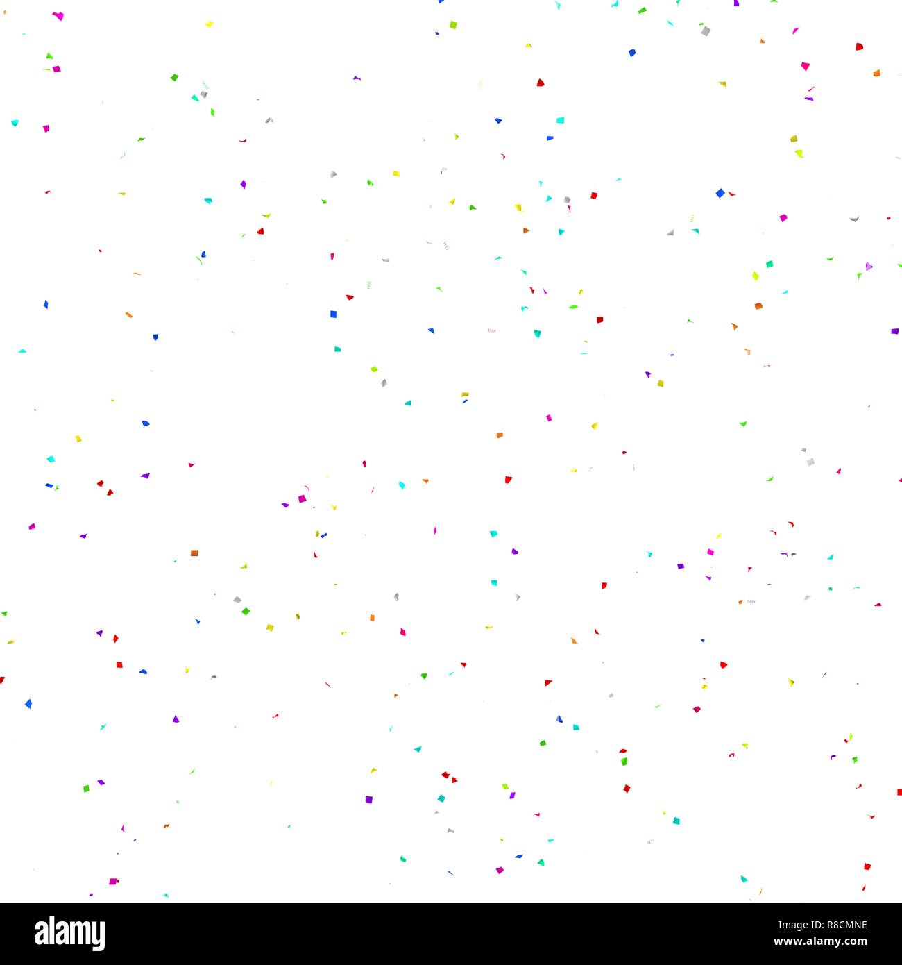 Seamless confetti texture on white isolated background. 3D illustration ...