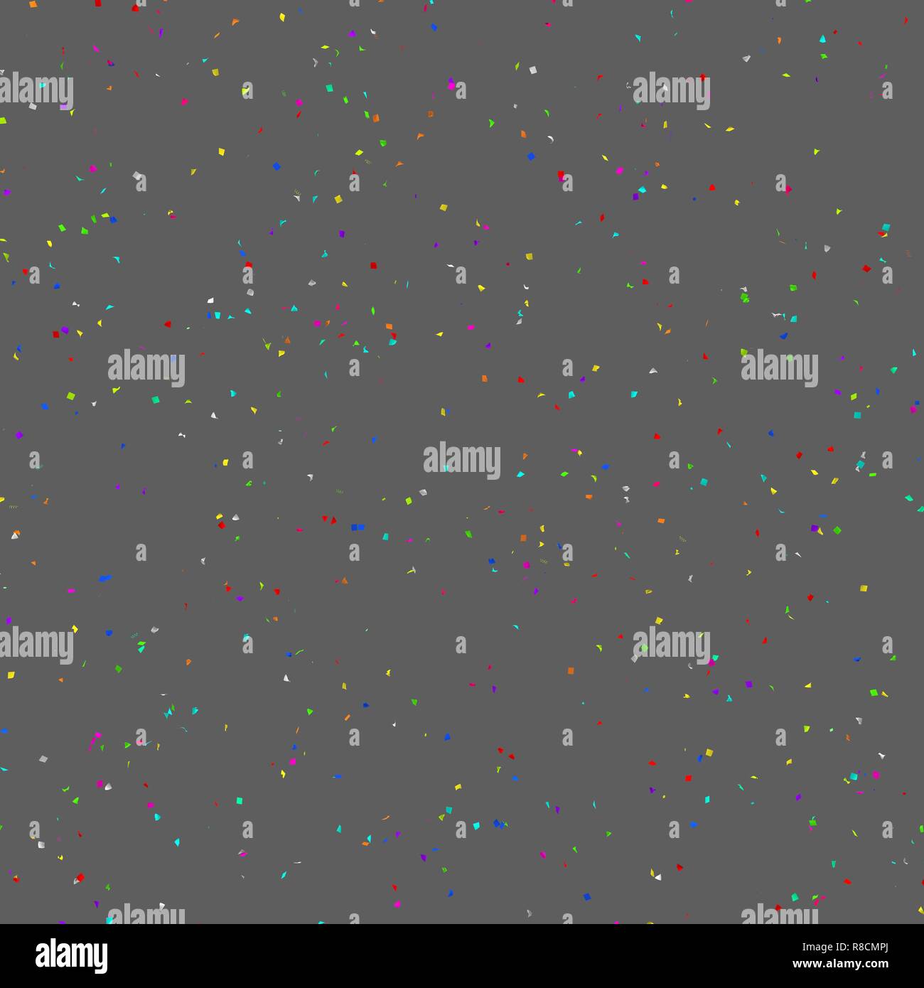 Seamless confetti texture on gray isolated background. 3D illustration ...